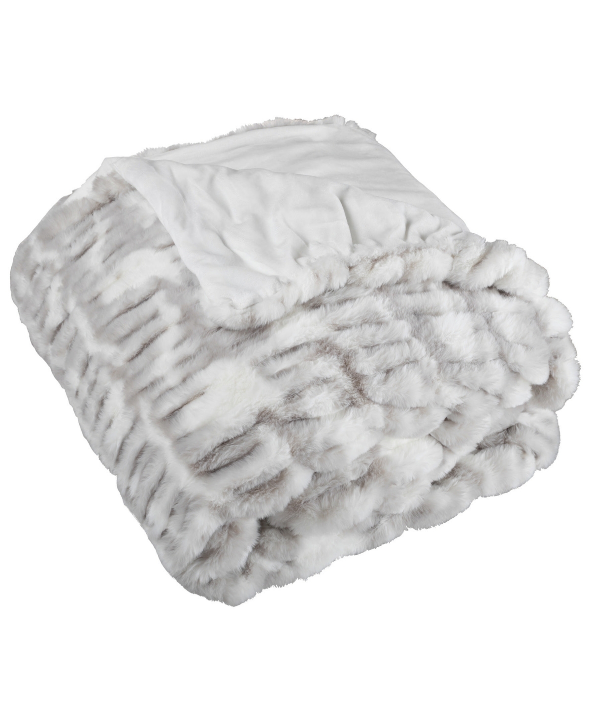 Click here for Lavish Home Ruched Faux Fur Blanket  Queen - Gray prices