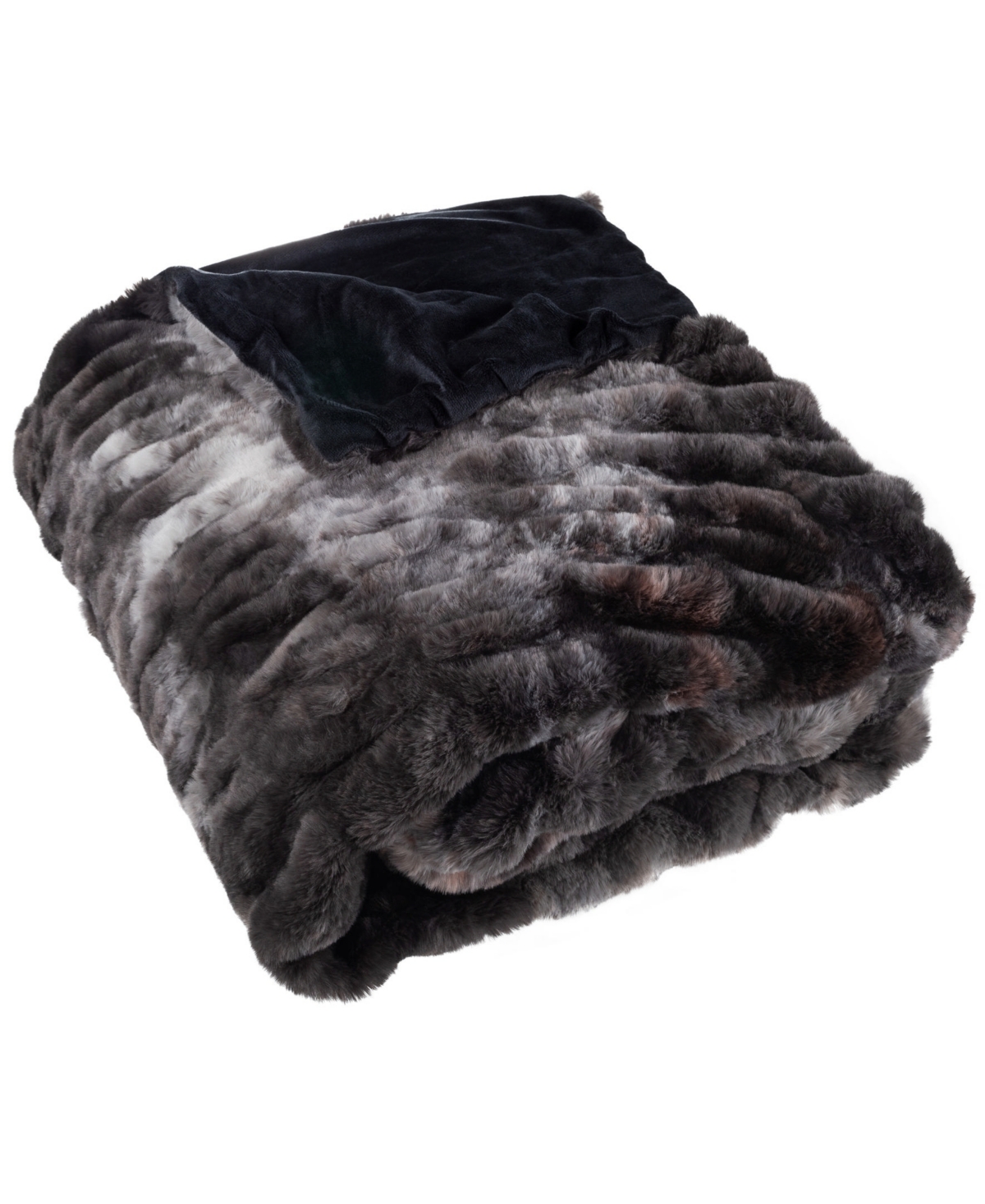Click here for Lavish Home Ruched Faux Fur Blanket  Queen - Black prices
