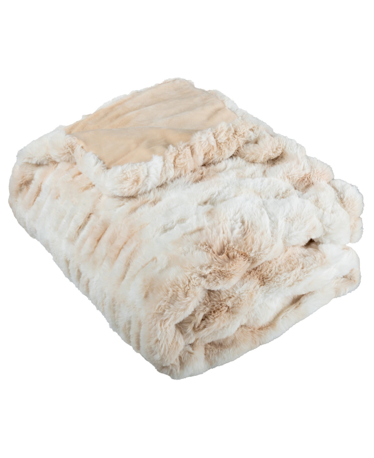 Click here for Lavish Home Ruched Faux Fur Blanket  Queen - Light... prices