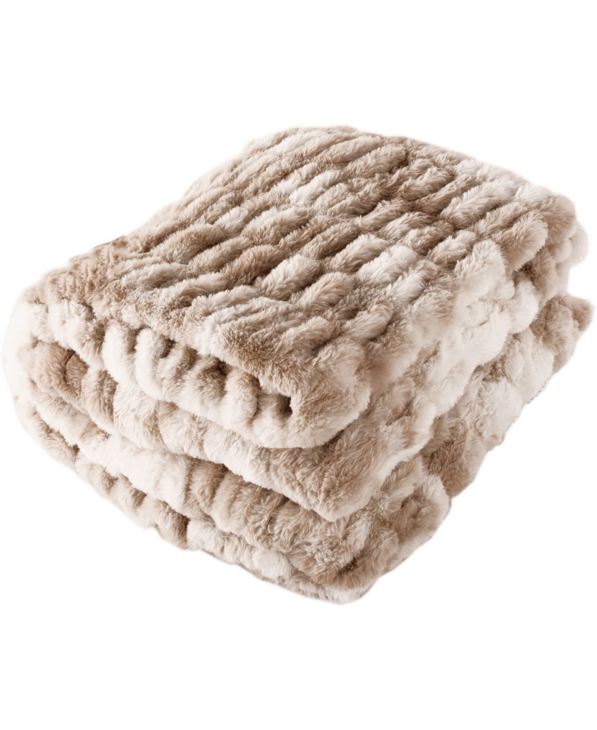 Click here for Lavish Home Ruched Faux Fur Blanket  Queen - Dark... prices