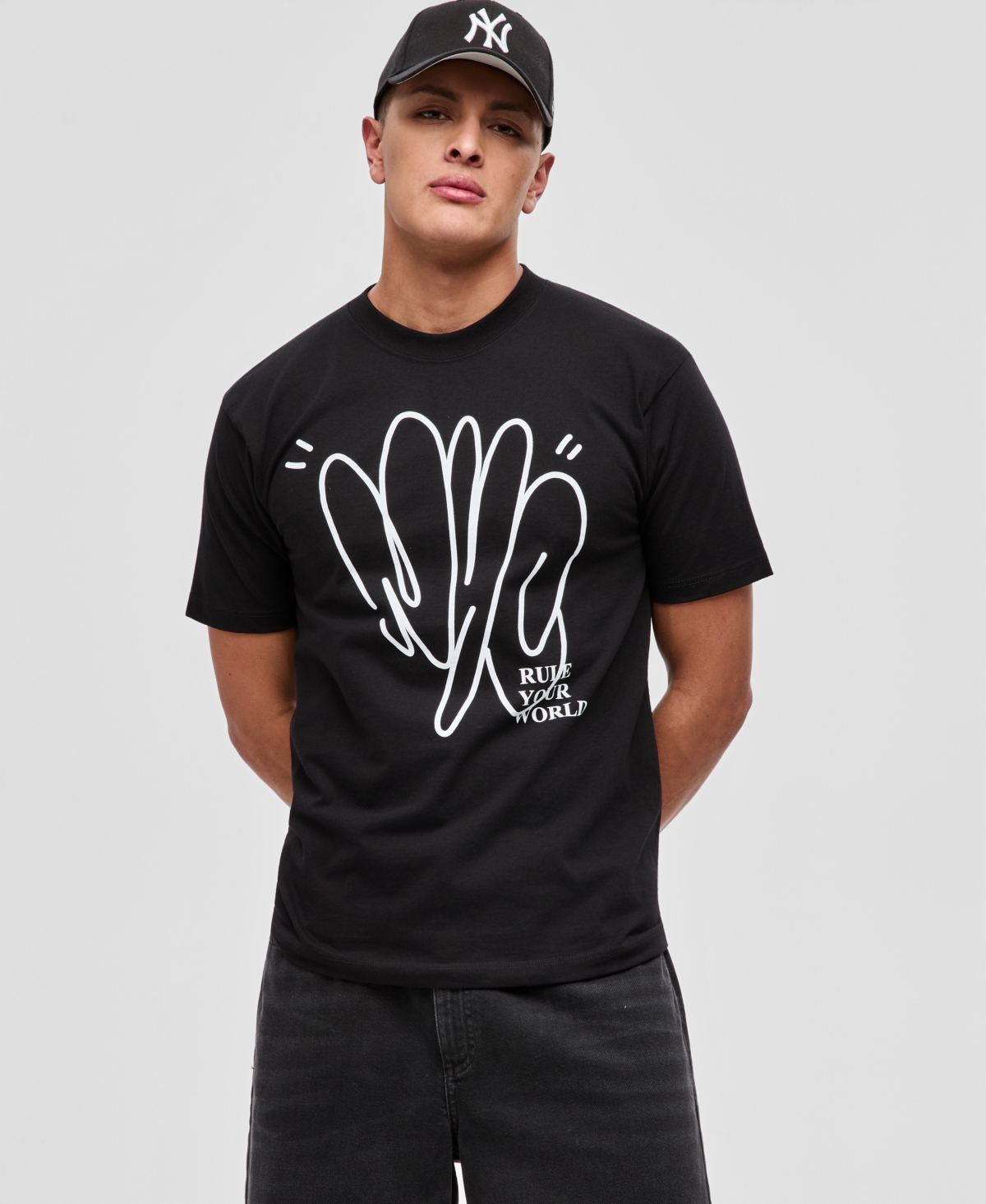 Click here for Mode of One Mens Cotton Rule Your World Graphic T-... prices