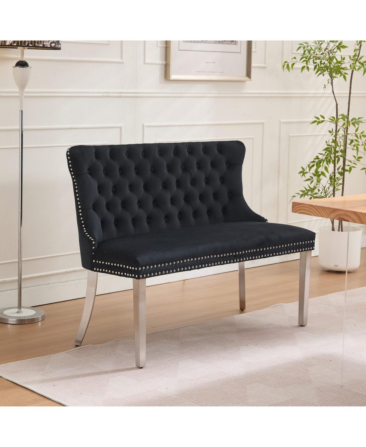 Click here for Streamdale Furniture + Loveseat Bench + Velvet + T... prices