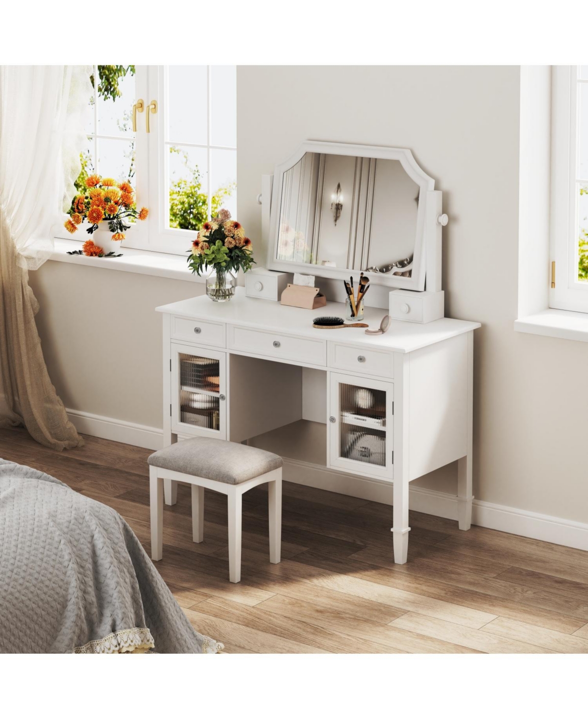 Click here for Streamdale Furniture Makeup Vanity Desk with Adjus... prices