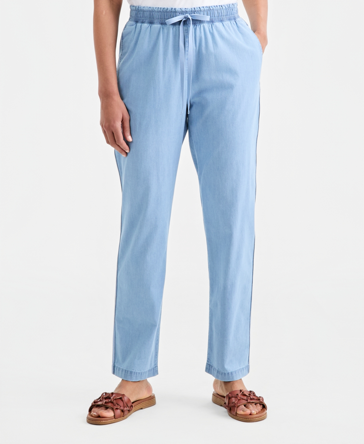 Click here for Style & Co Petite Twill-Tape Tapered Pull-On Pants... prices