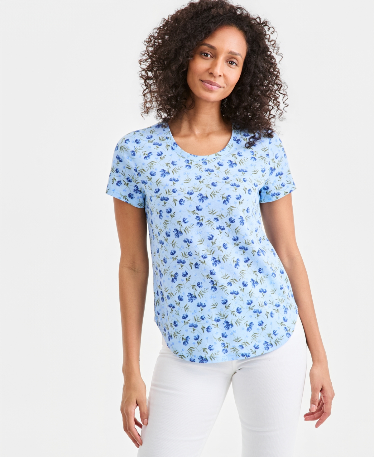 Click here for Style & Co Petite Floral Print Crewneck Top  Macys... prices