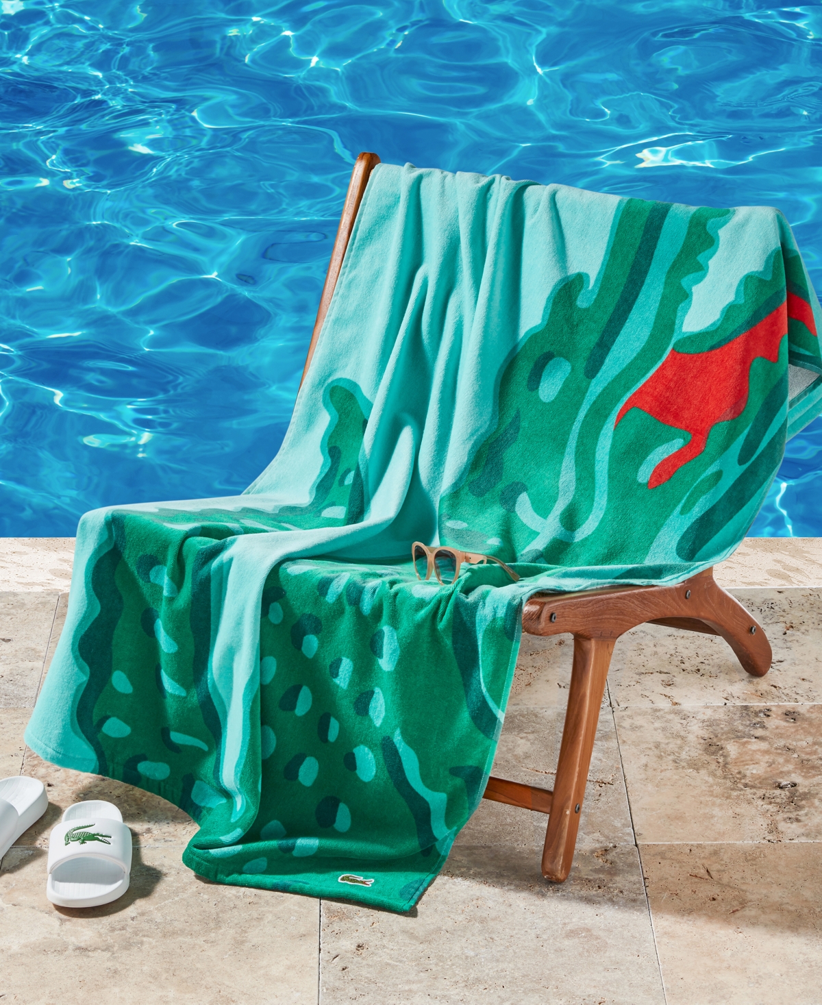 Click here for Lacoste Crocodile Print Cotton Beach Towel  36 x 7... prices