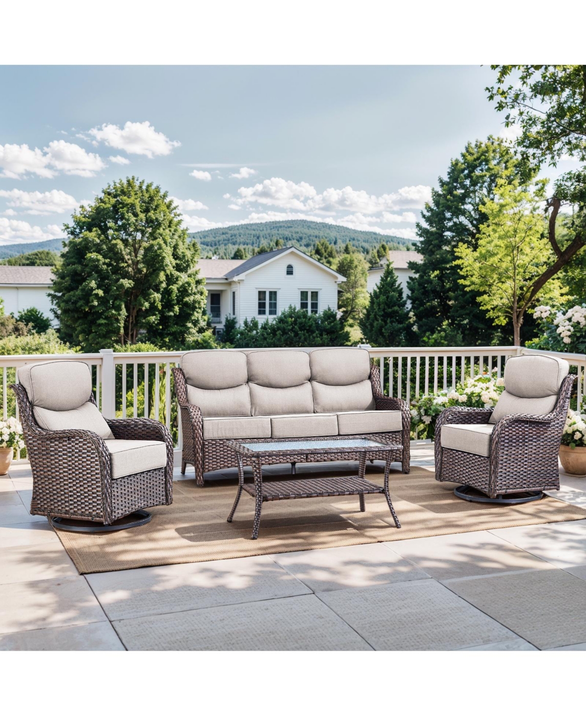 Click here for Gymojoy Crescent Swivel Glider All-Weather Pe Wick... prices