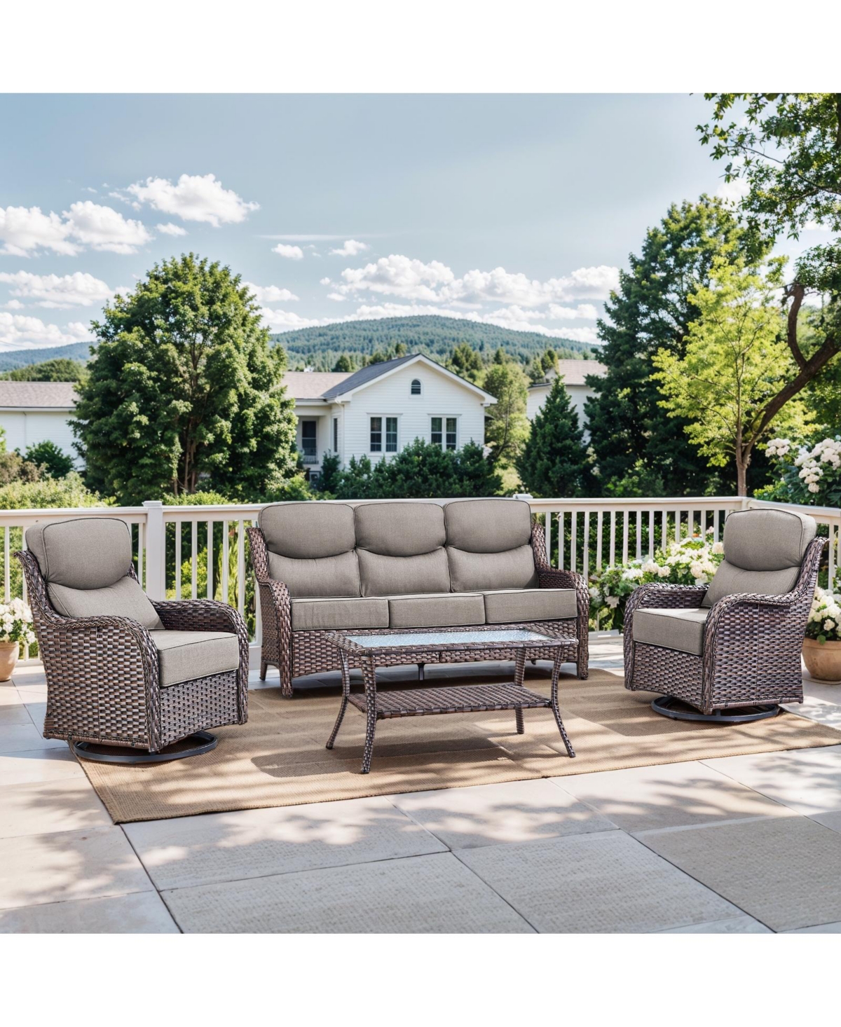 Click here for Gymojoy Crescent Swivel Glider All-Weather Pe Wick... prices