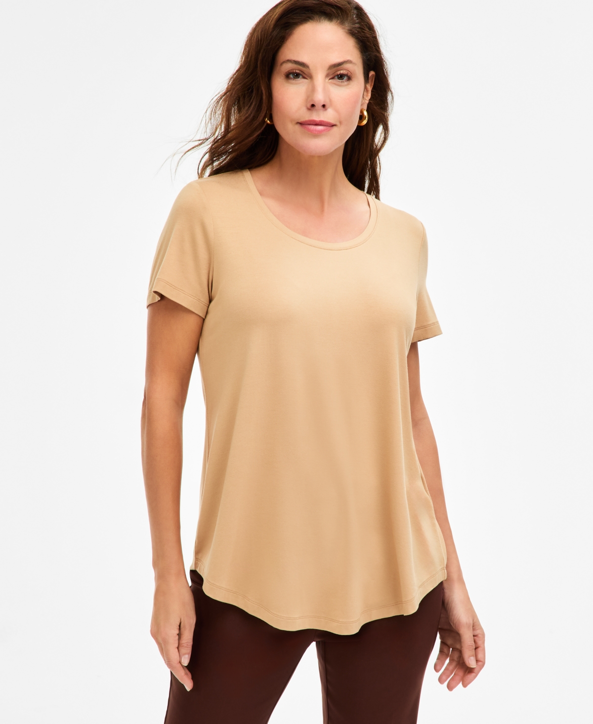 Click here for Jm Collection Petite Solid Rayon Span Short-Sleeve... prices