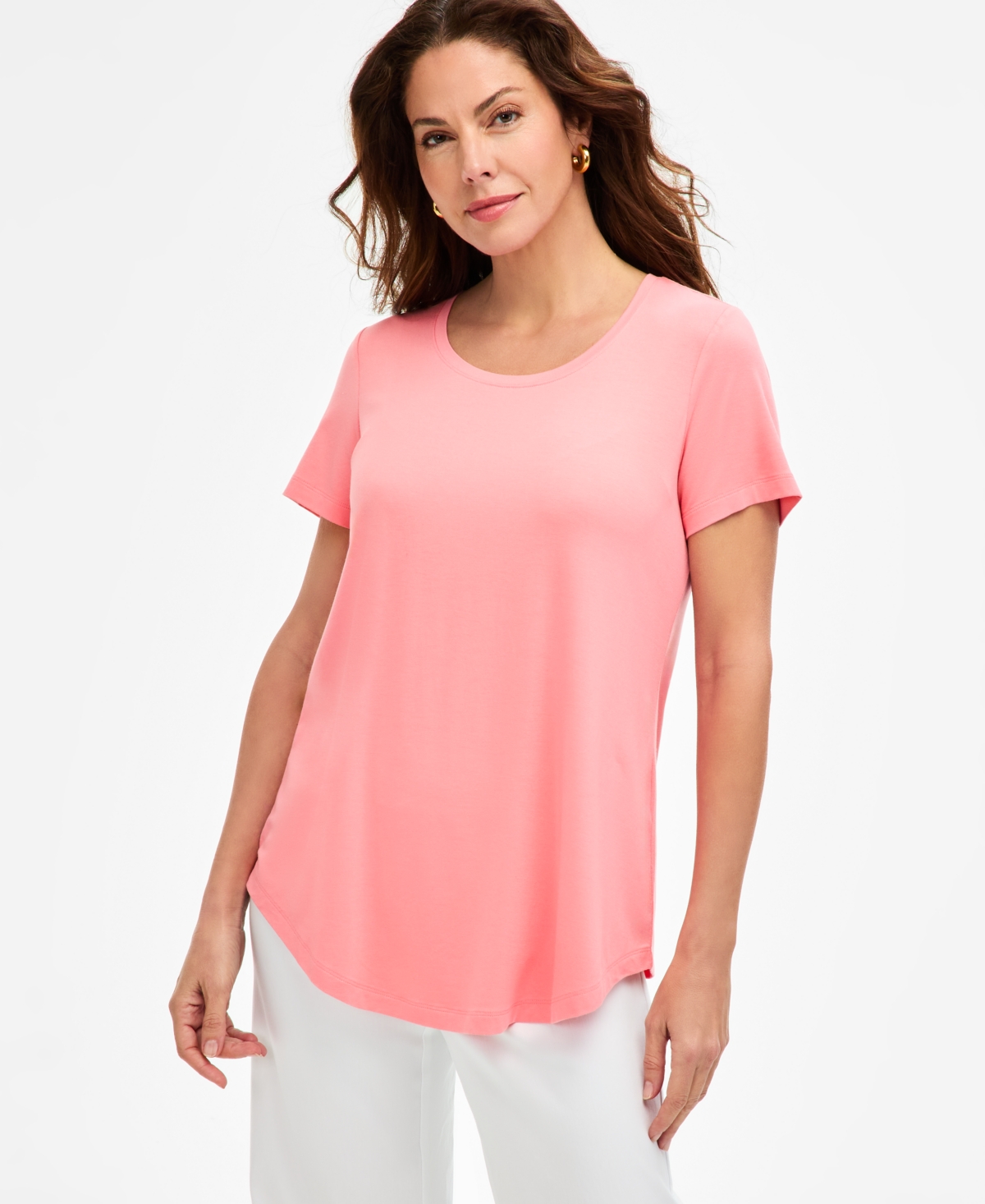 Click here for Jm Collection Petite Solid Rayon Span Short-Sleeve... prices