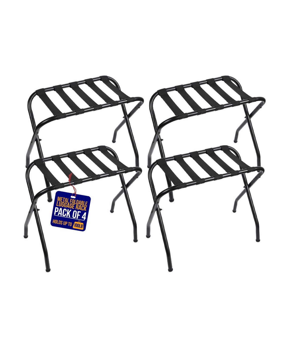 Click here for Lifemaster Metal Luggage Rack - Pack of 4 Foldable... prices