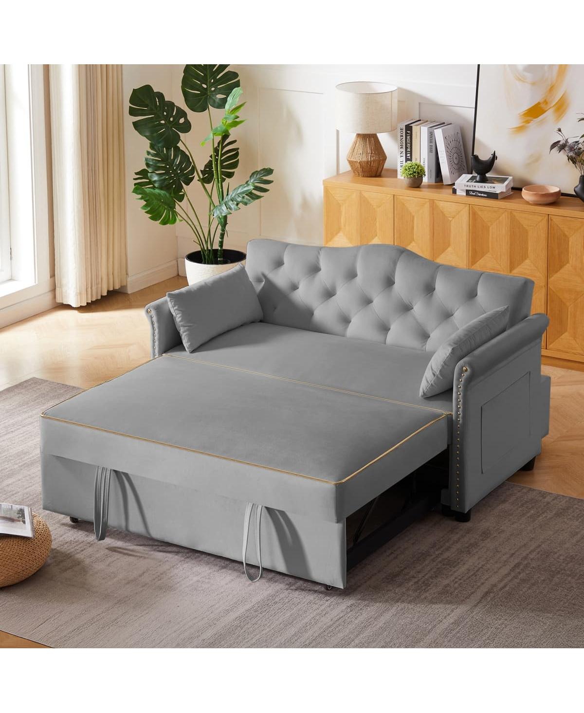 Click here for Maison Boucle Velvet Pull Out Sofa Bed with Nailhe... prices