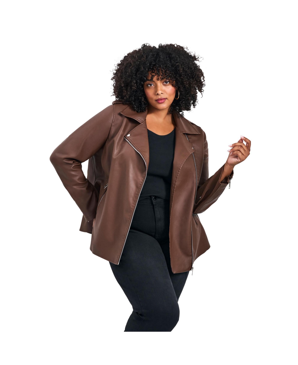 Click here for Avenue Womens Jane Leather Jacket - Chocolate prices