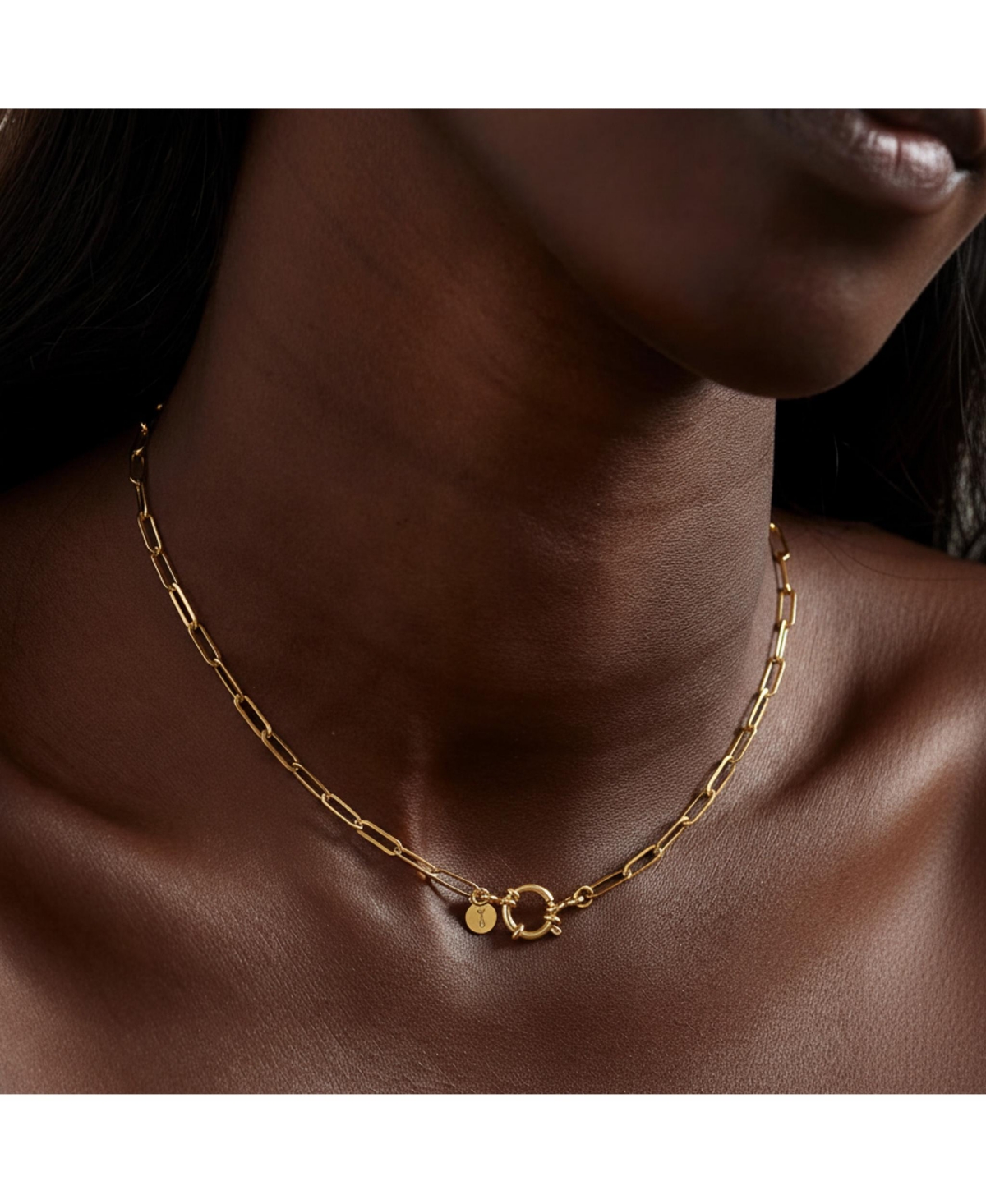 Click here for Joey Baby Gold-Plated Paperclip Chain Necklace wit... prices