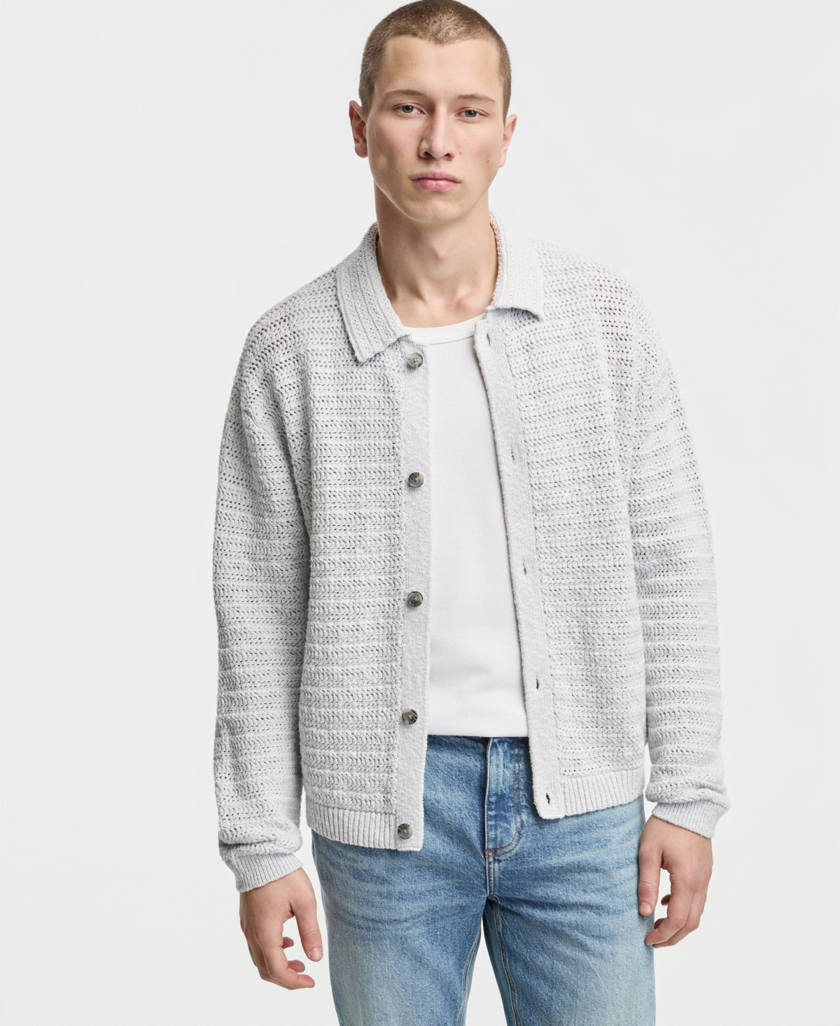 Click here for Mode of One Mens Relaxed-Fit Elio Long-Sleeve Polo... prices