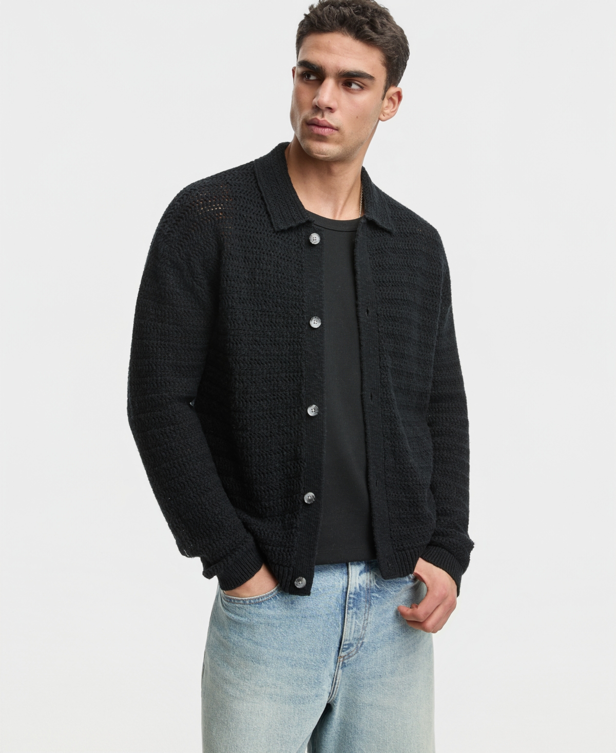 Click here for Mode of One Mens Relaxed-Fit Elio Long-Sleeve Polo... prices