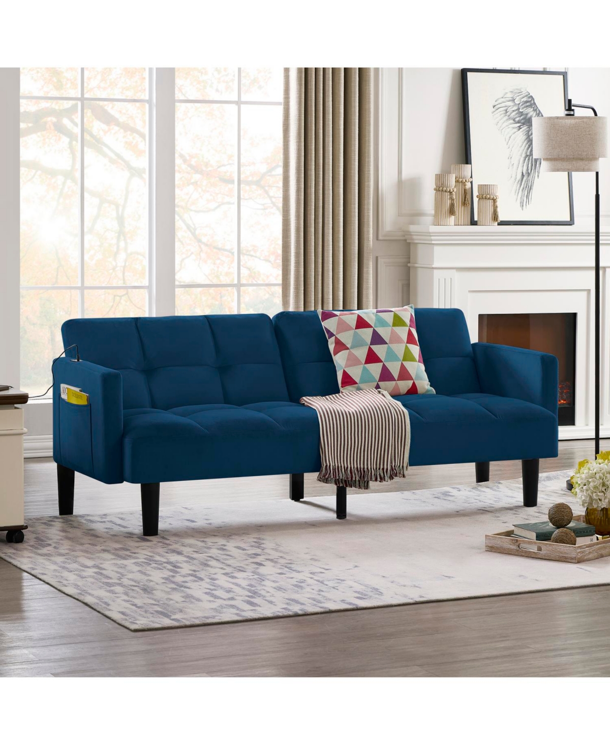 Click here for Streamdale Furniture Velvet Futon Couch Convertibl... prices