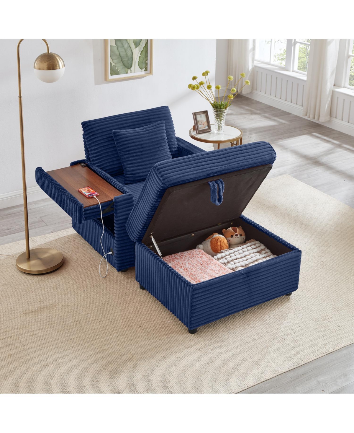 Click here for Streamdale Furniture Fluffy Corduroy Lazy Sofa w/... prices