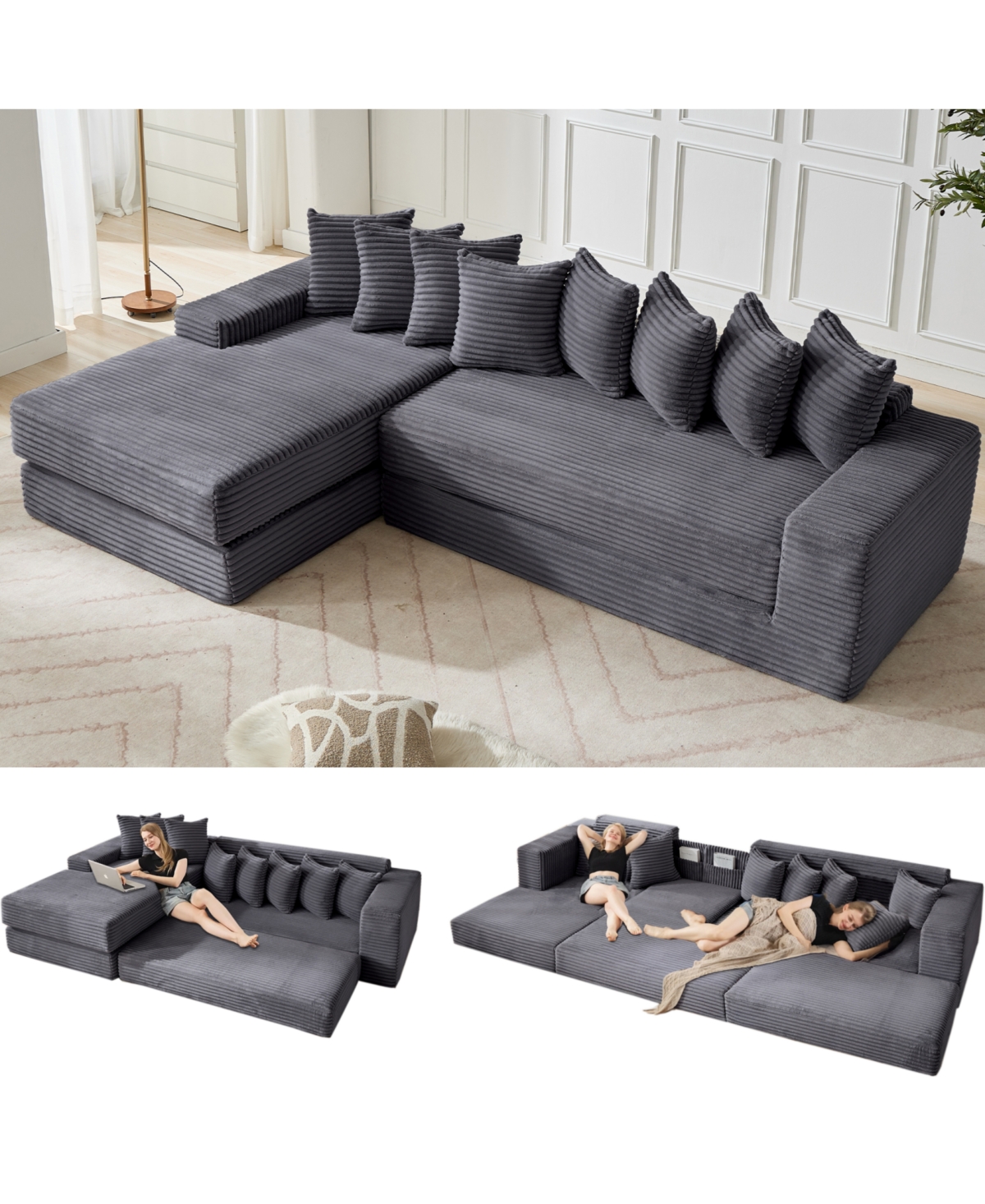 Click here for Streamdale Furniture Oversize Cloud Couch L-Shape... prices