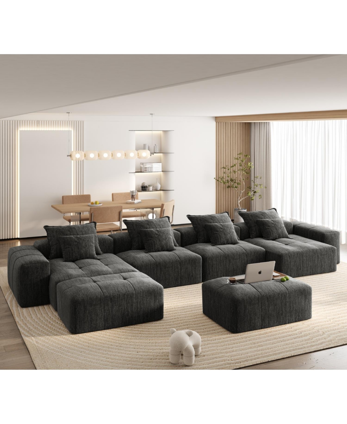 Click here for Streamdale Furniture Modern Oversized Chenille Sec... prices