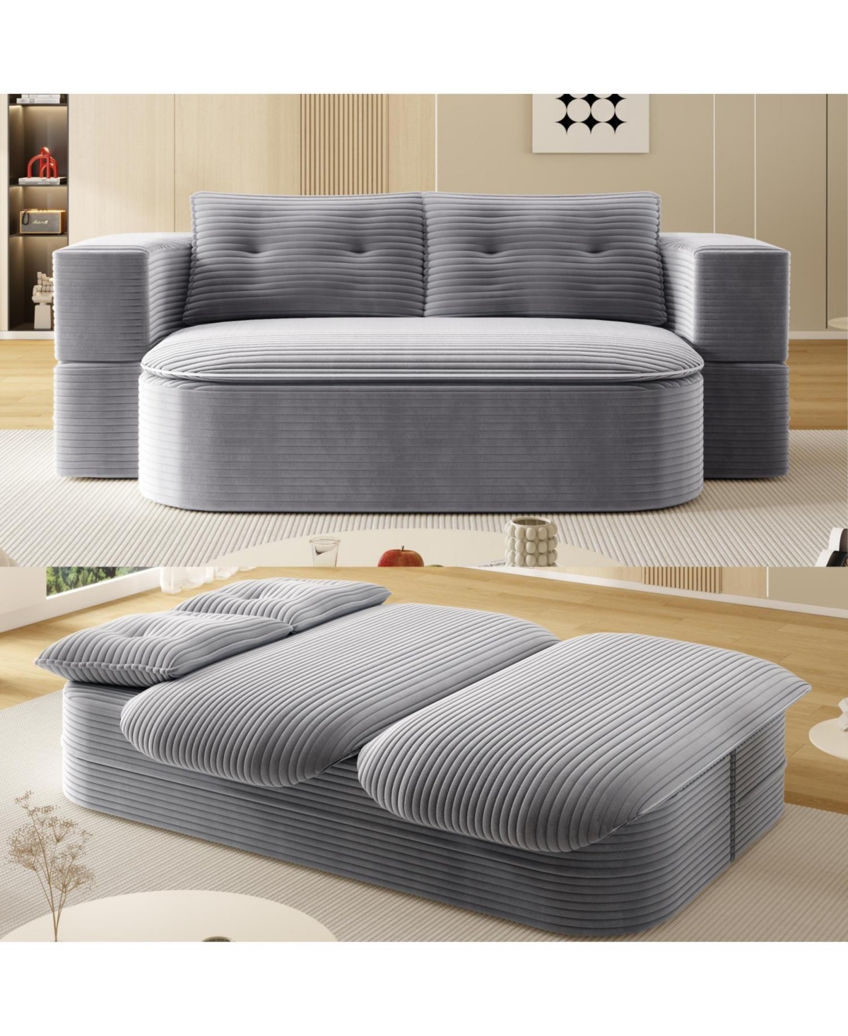 Click here for Streamdale Furniture 78.7" Foldable Corduroy... prices