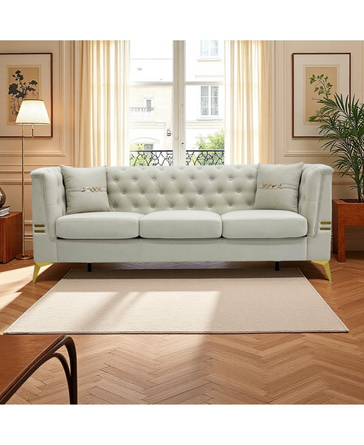 Click here for Streamdale Furniture Tufted Velvet Sofa  82"... prices