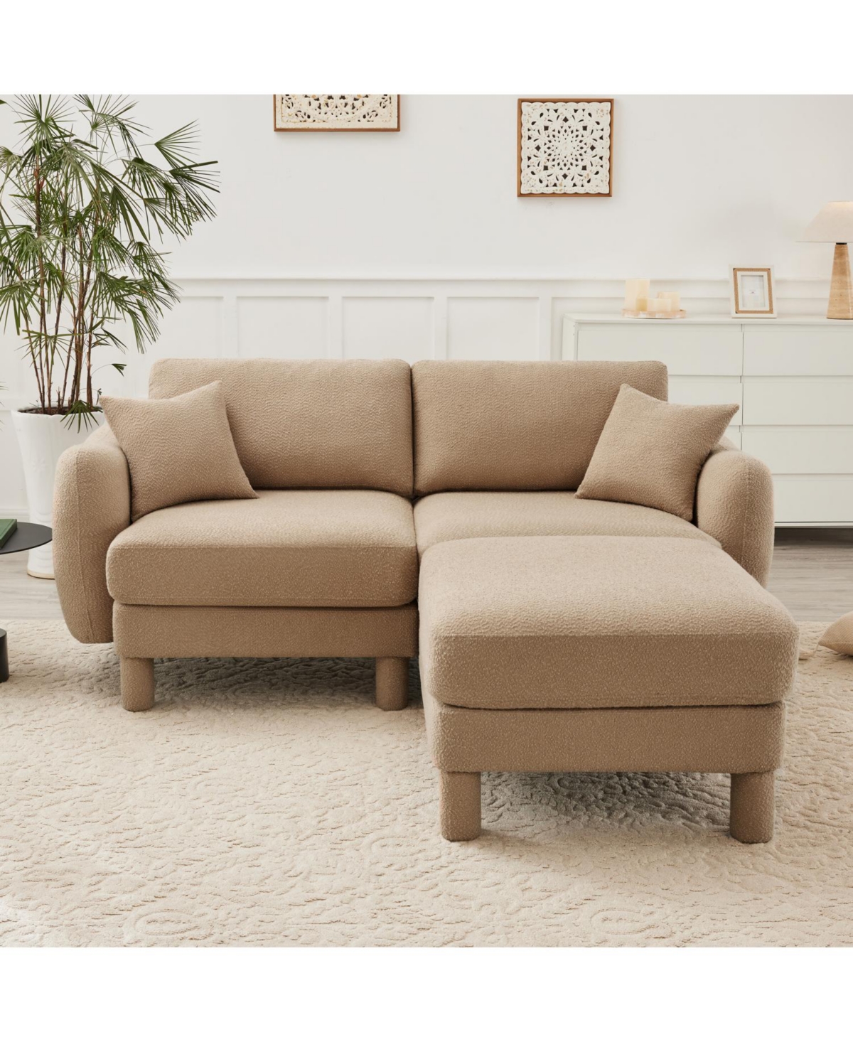 Click here for Streamdale Boucle Loveseat Sofa with Ottoman & She... prices