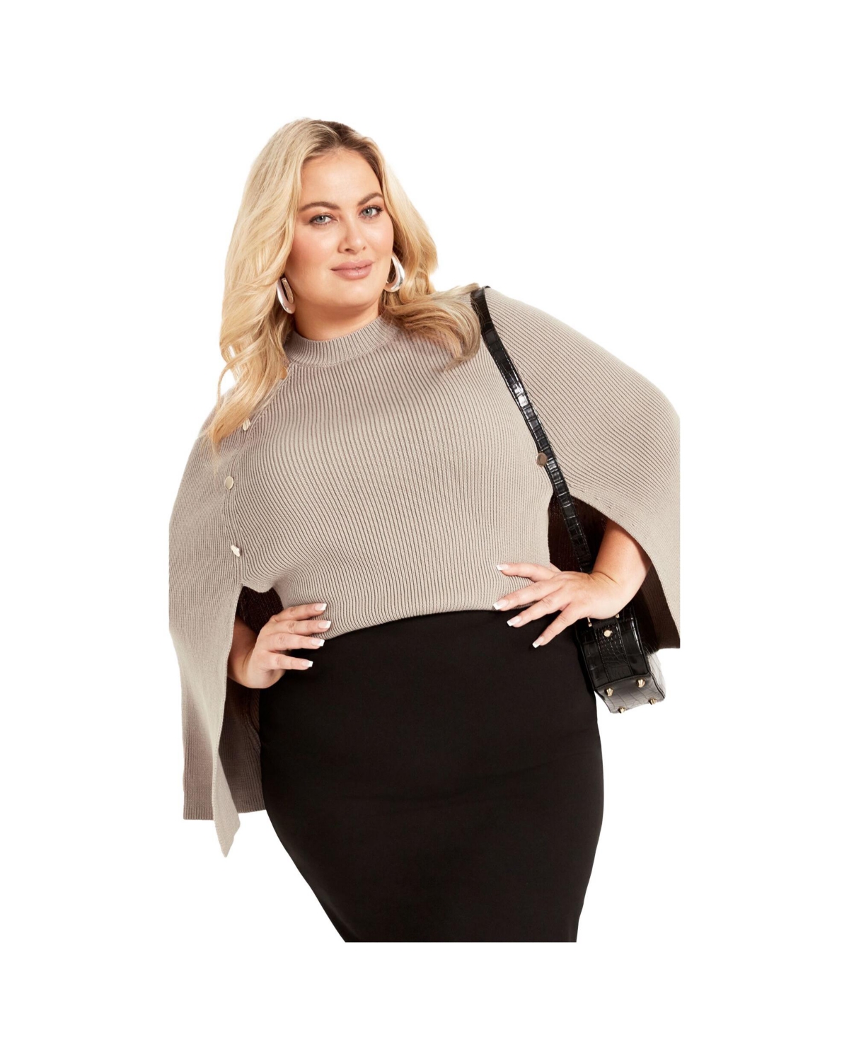 Click here for Avenue Womens Olivia Button Cape Jackets - Mocha prices