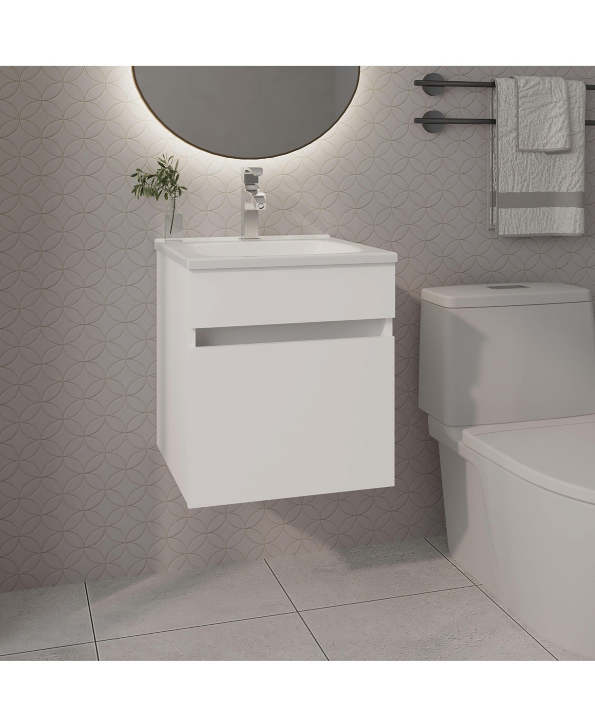 Click here for Fm Furniture Belle Bathroom Floating Vanity with S... prices