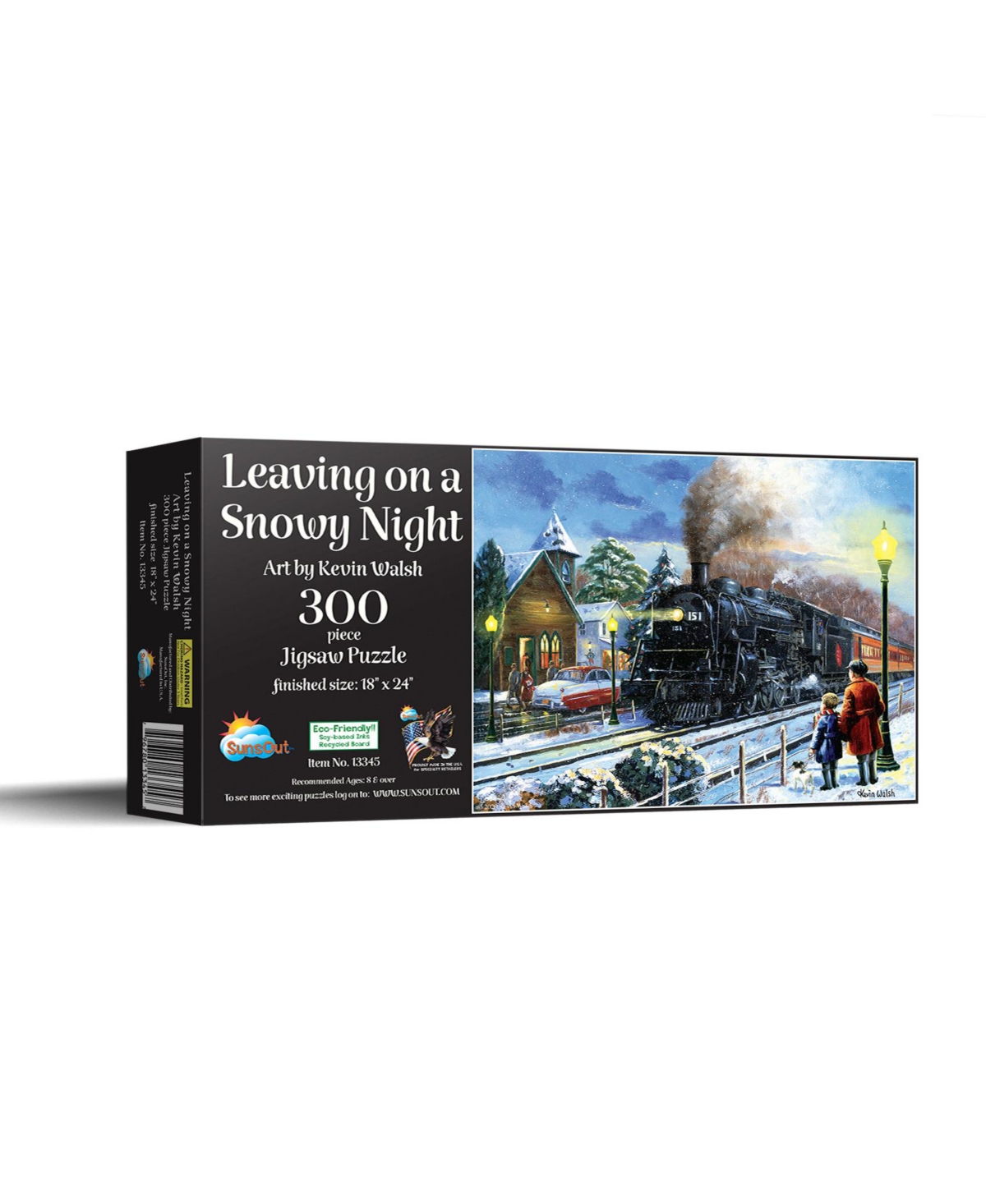 Click here for SunsOut Leaving on a Snowy Night 300 piece Jigsaw... prices