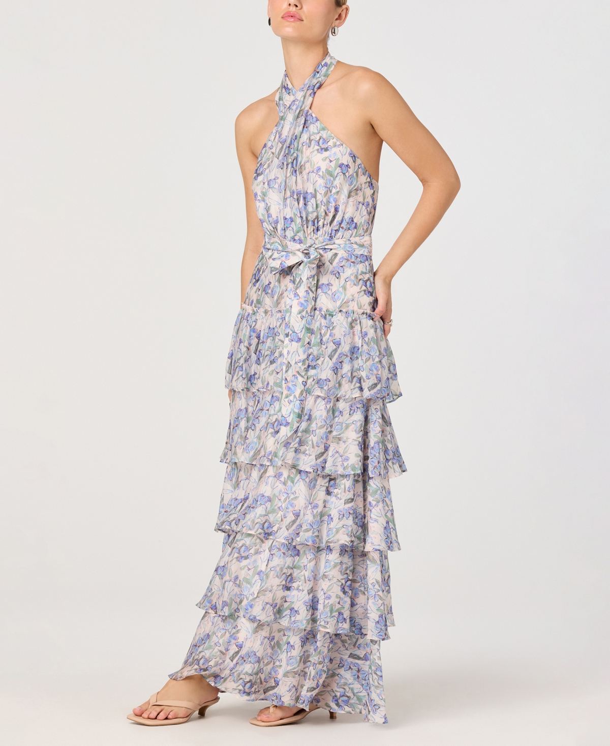 Click here for Astr the Label Womens Floral Halter Neck A-Line Dr... prices