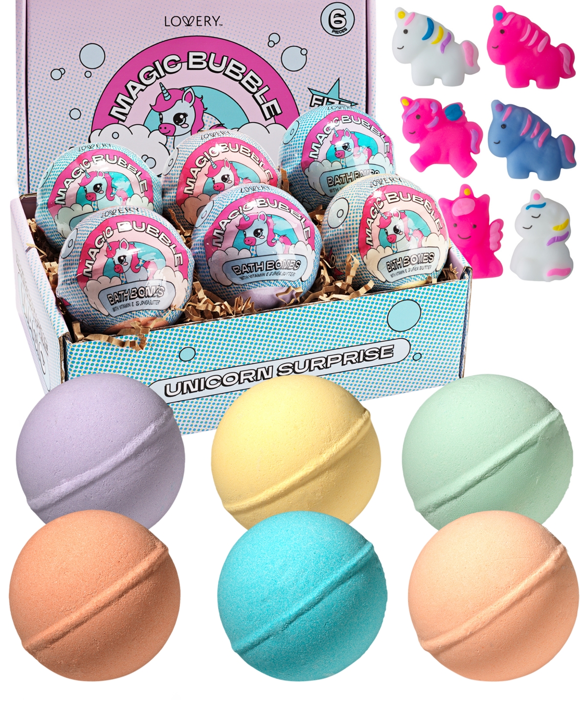 Click here for Lovery 6-Pc. Unicorn Squishy Super Bubble Bath Fiz... prices
