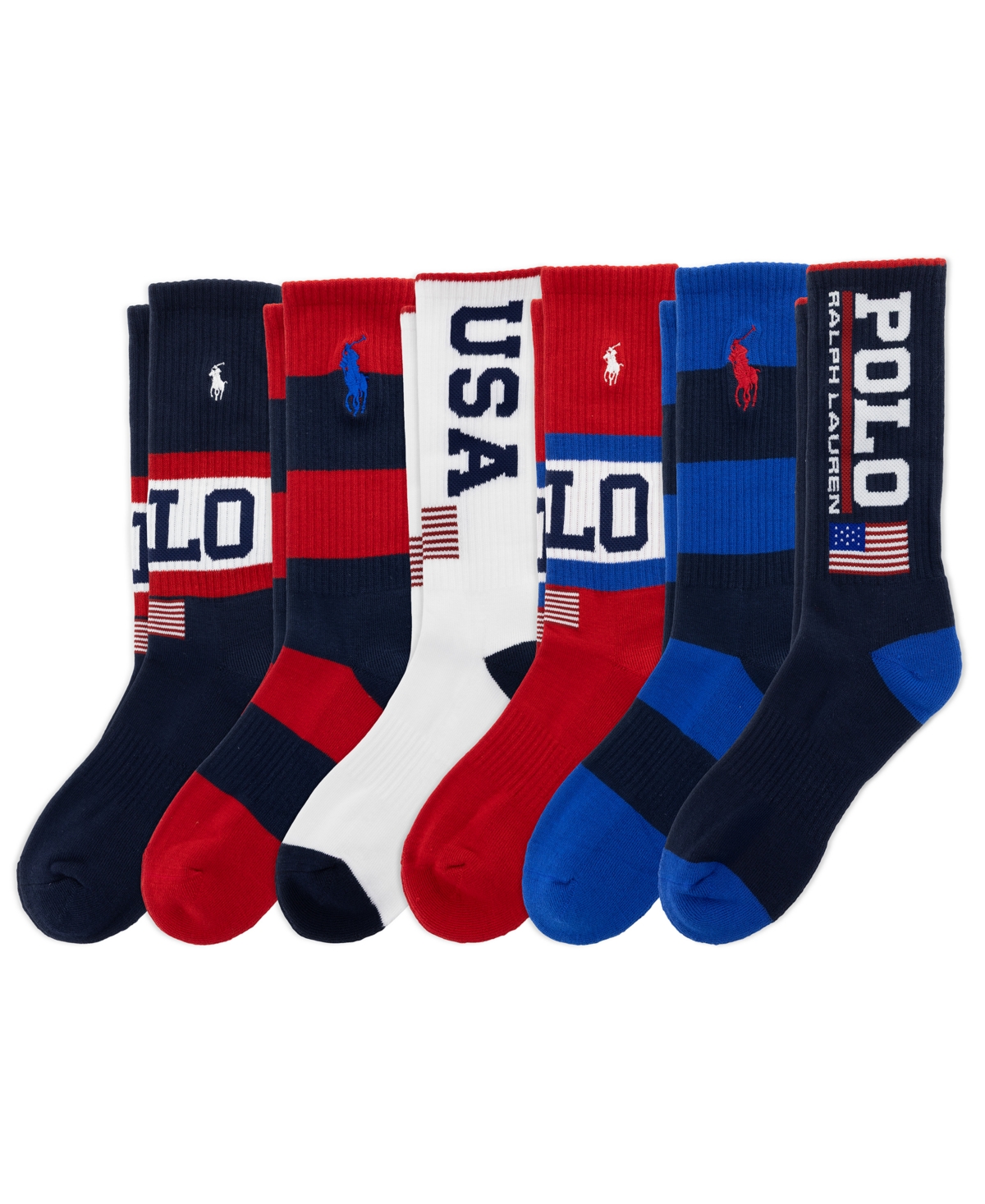 Click here for Polo Ralph Lauren Mens Usa Stadium Crew Socks  6-P... prices