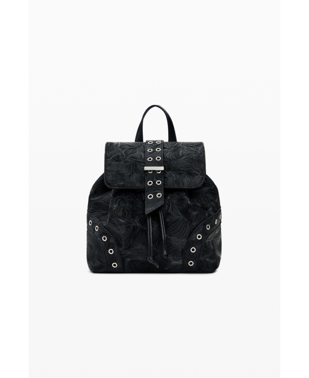 Click here for Desigual Womens Small perforated backpack - Black prices