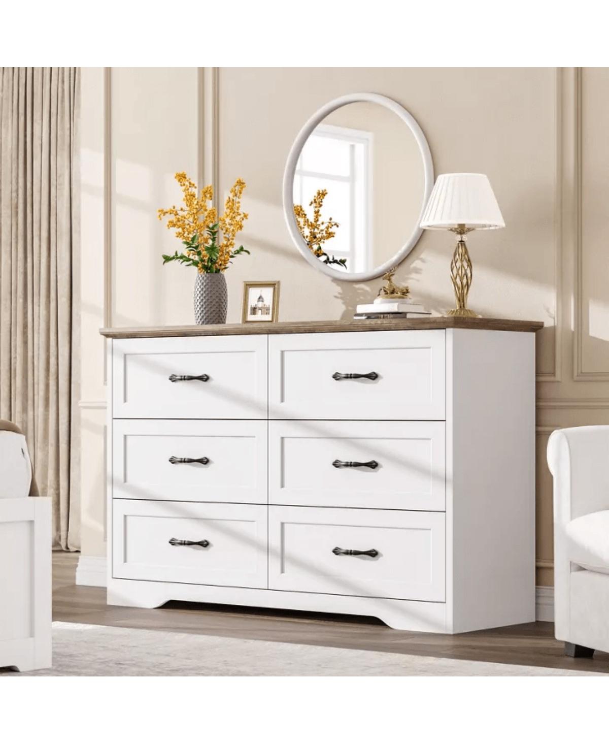 Click here for gaomon 6-Drawer Modern Dresser with Wide Metal Han... prices