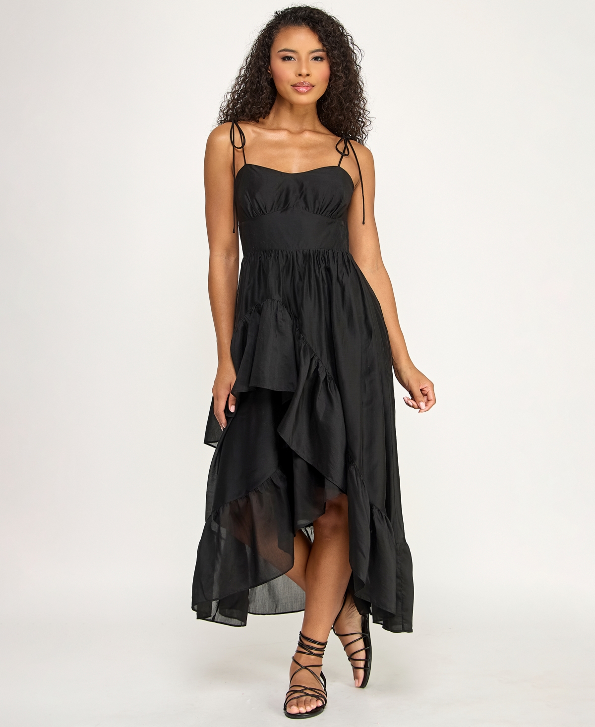 Click here for Seni & Cade Womens Ruffle Tiered Midi Dress - Blac... prices