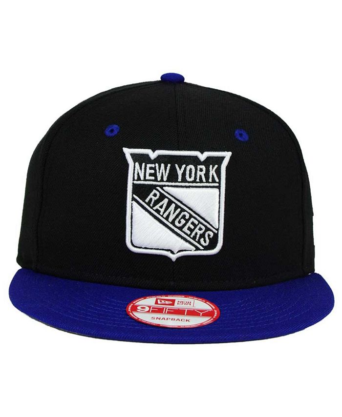 New Era New York Rangers Black White Team Color 9FIFTY Snapback Cap ...