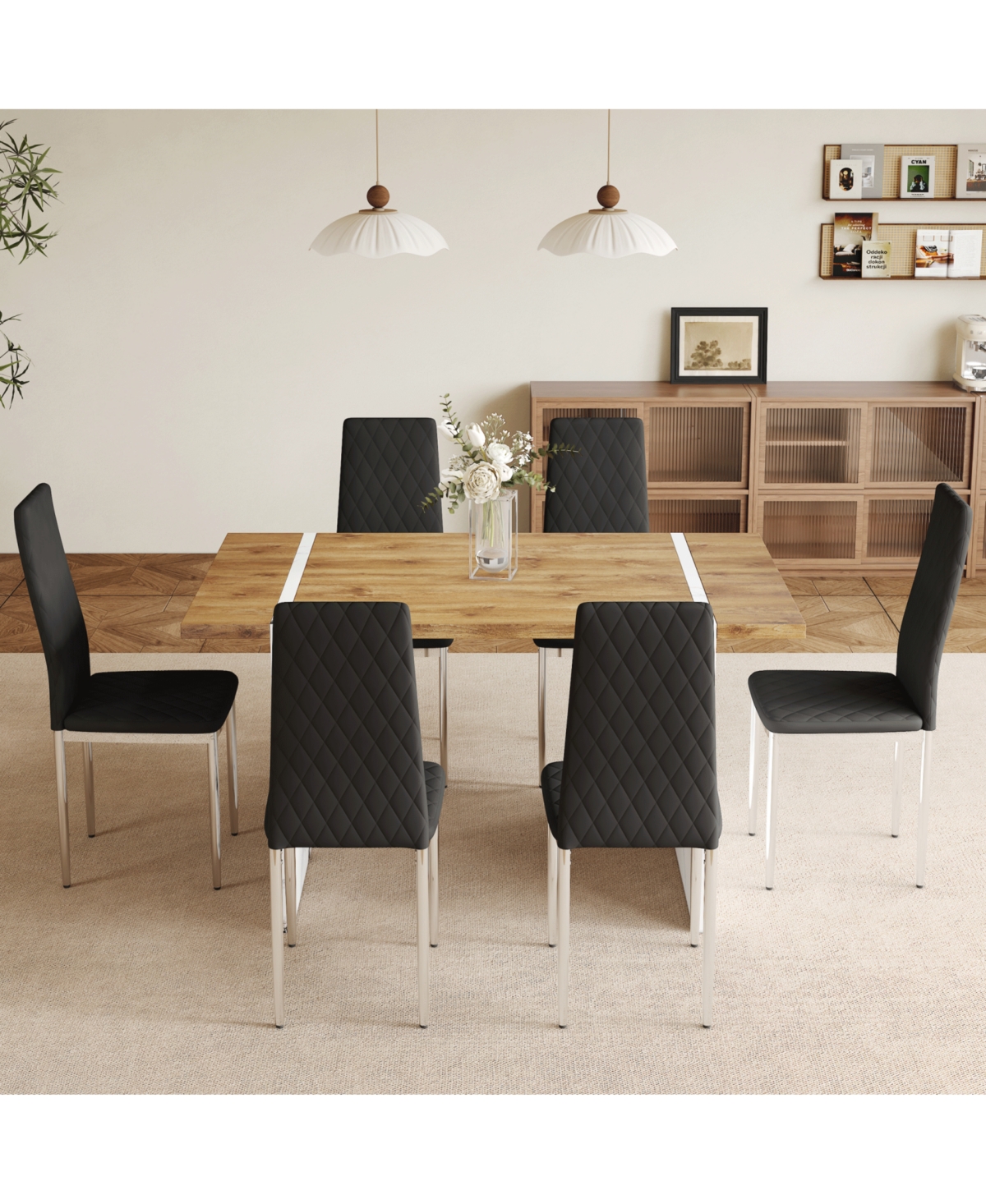 Click here for Streamdale Furniture 55" Wood Veneer Marble-L... prices