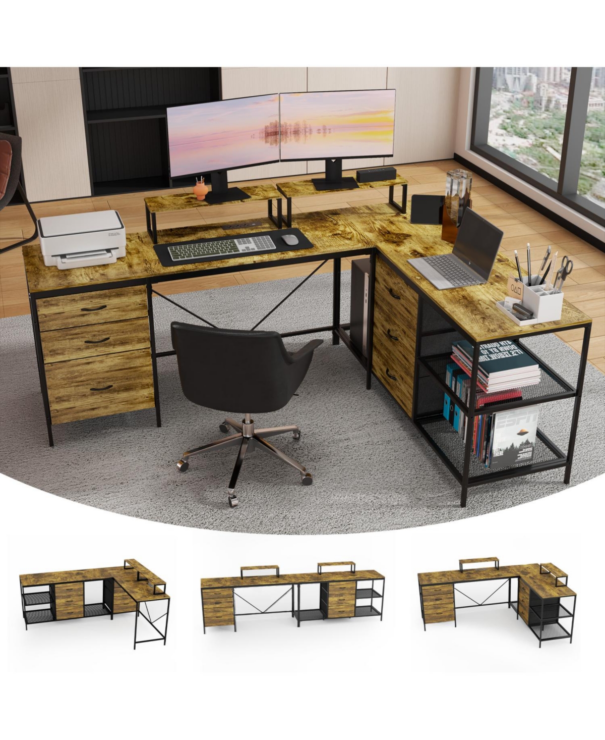 Click here for Streamdale Furniture 114" L-Shaped Desk with... prices