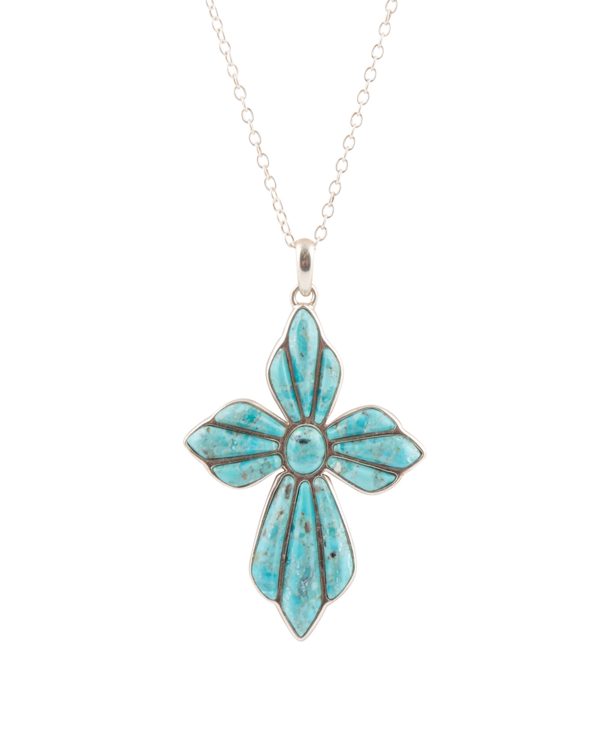Click here for Barse Blue Turquoise Cross Pendant Sterling Silver... prices