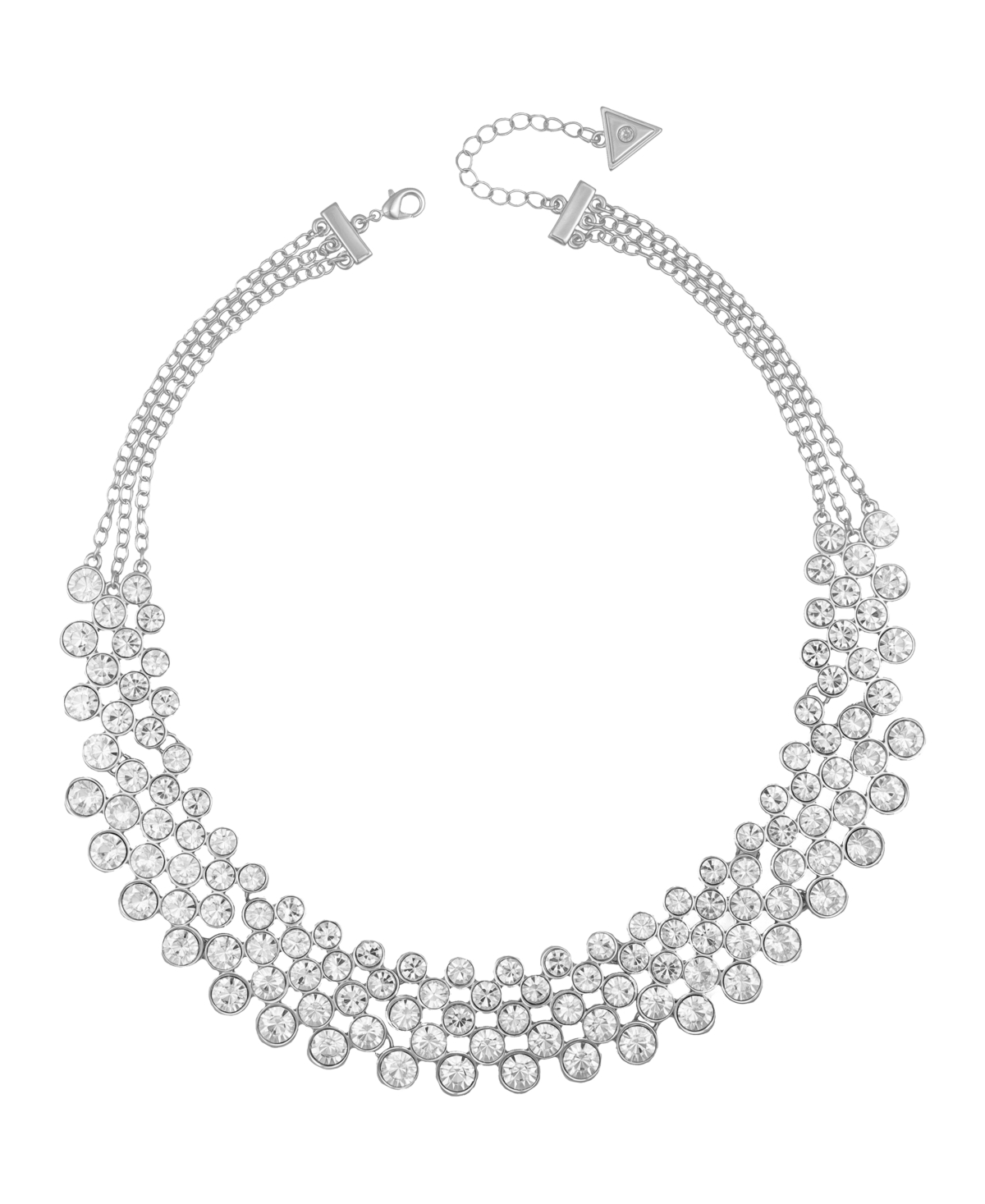 Click here for Guess Pave Stone Silver-Tone Collar Necklace - Sil... prices