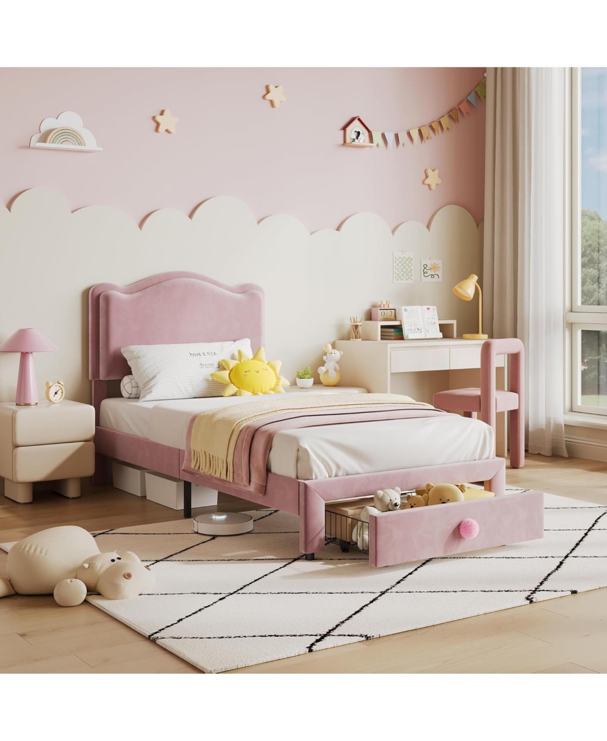 Click here for gaomon Twin Size Upholstered Kids Bed Frame  Toddl... prices