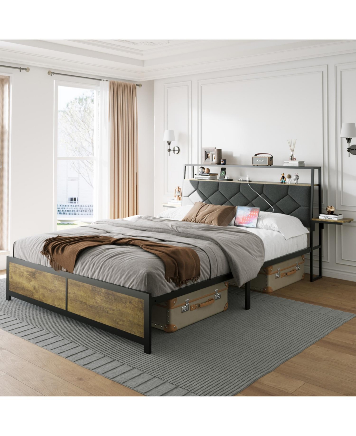 Click here for Streamdale Furniture Queen Bed Frame with Rgb Ligh... prices