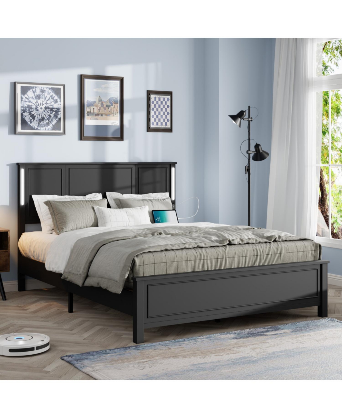 Click here for Streamdale Furniture Bed Frame with Headboard  Led... prices