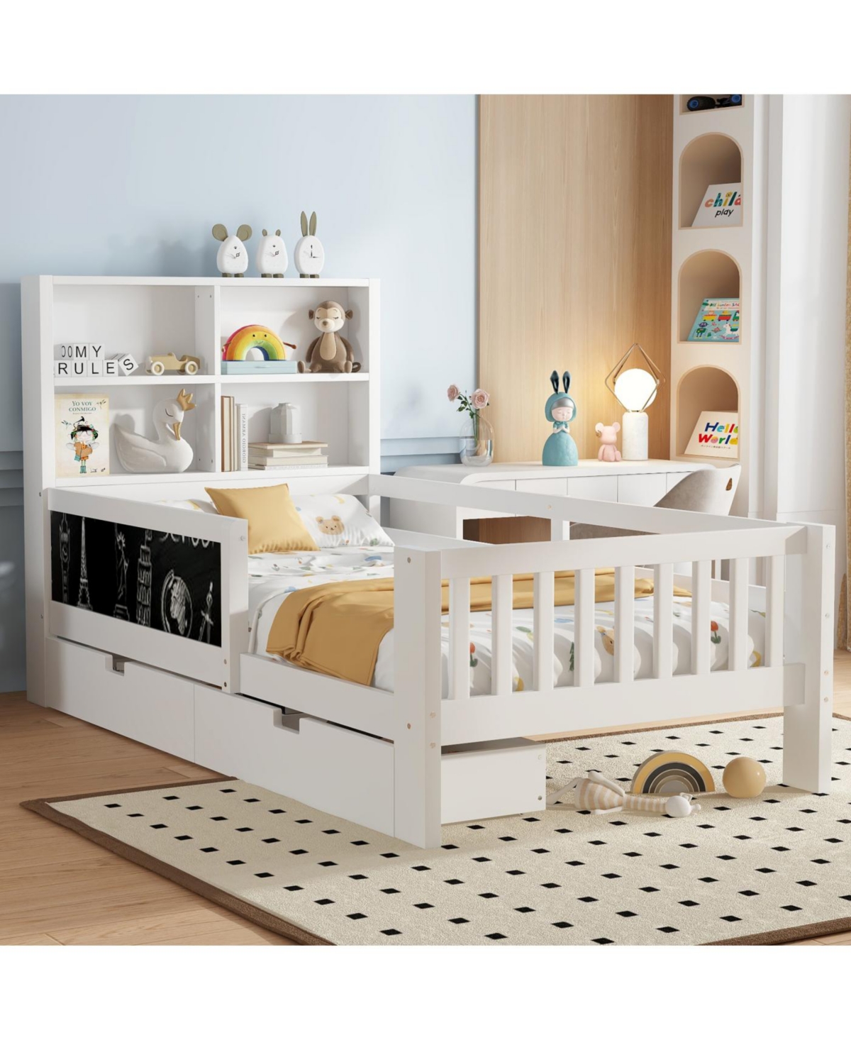 Click here for Streamdale Twin Platform Bed with Chalkboard  Stor... prices