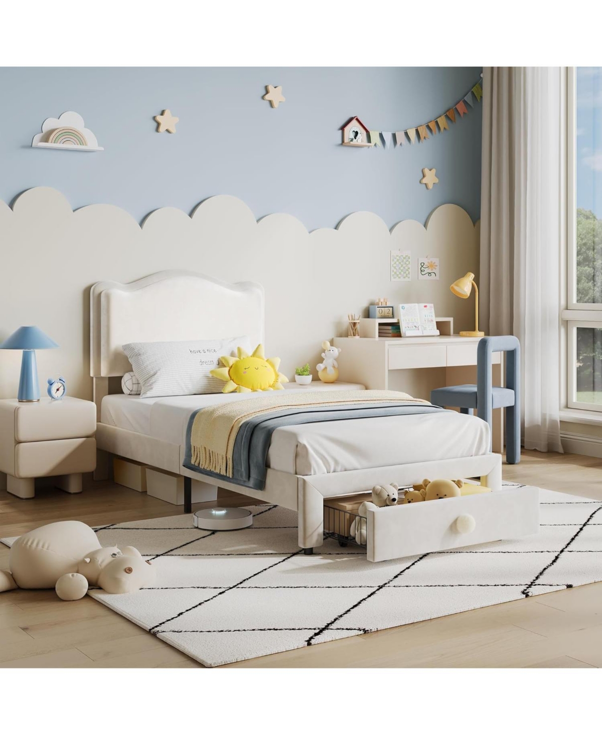 Click here for gaomon Twin Size Upholstered Bed Frame with 2 Draw... prices