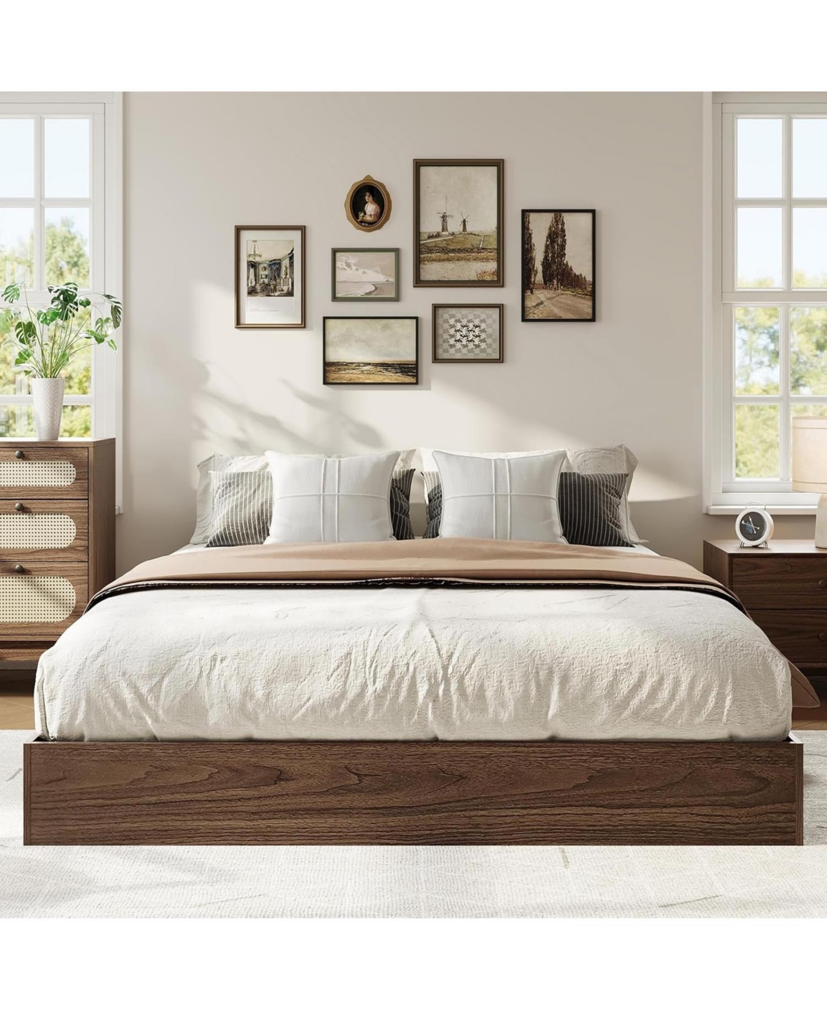 Click here for gaomon Platform Bed Frame Queen Size Wooden Slat S... prices