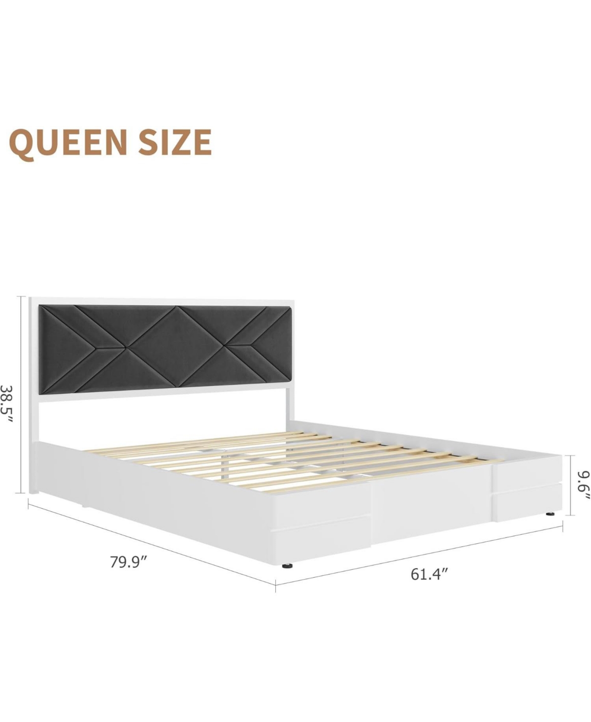 Click here for gaomon King Size Wooden Bed Frame with Fabric Upho... prices