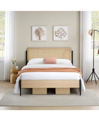 Click here for Gaomon Rattan Platform Bed Frame With Natural Head... prices