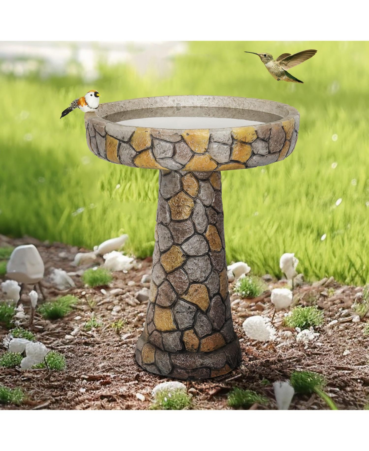 Click here for Sunjet 24H Stone-Like Concrete Bird Bath with Pede... prices